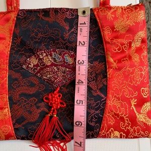 Bags | Asian Inspired Red Colorful Handbag | Poshmark